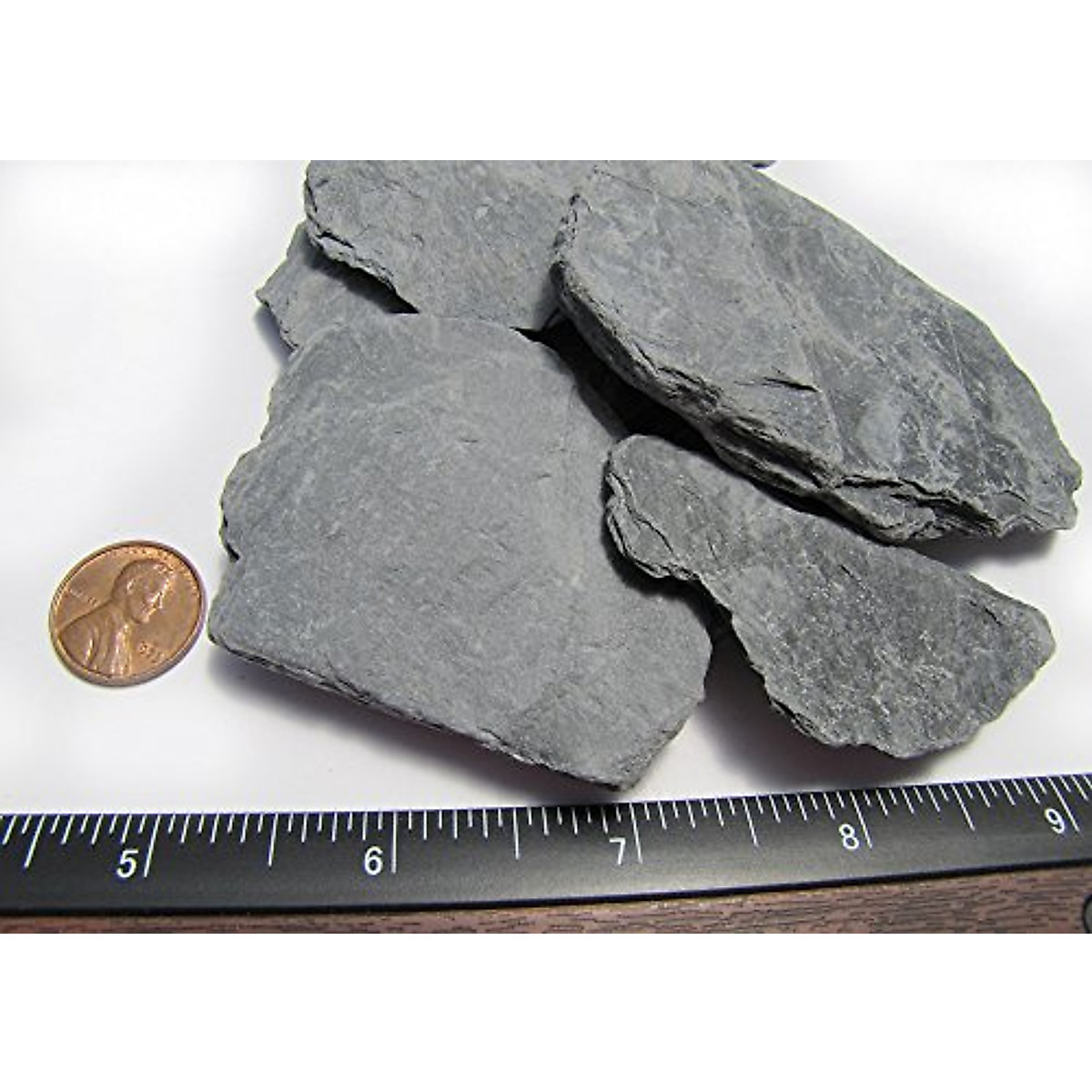 Natural Slate Stone -1 to 3 inch Rocks for Miniature or Fairy Garden, Aquarium, Model Railroad & Wargaming (2)