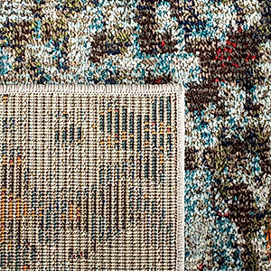 SAFAVIEH Madison Collection 8' x 10' Grey/Blue MAD471F Modern Abstract Non-Shedding Living Room Bedroom Dining Home Office Area Rug