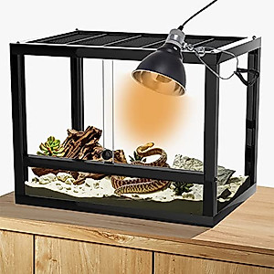 AKBFOX 4 Pack Reptile Lamp Clamp Adjustable Stand Fixture for Terrarium Heat Lamps Reptile Heat Bulb Light Metal Bracket Support Holder for Lizards Turtles Snakes Amphibians