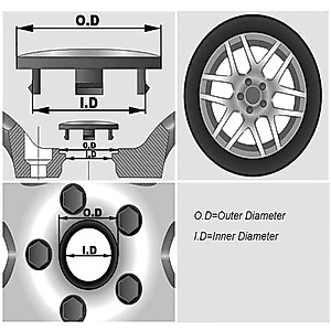 Sudemota 4pcs Car Tyre Hubcap for Volvo V40 V60 V90 S60 S40 V70 XC70 XC60 XC90 Truck Rim Caps 64mm Wheel Tyre Center Anti Rust Wear Resistant Center Hub Cap ​Set Car Wheel Trims,A