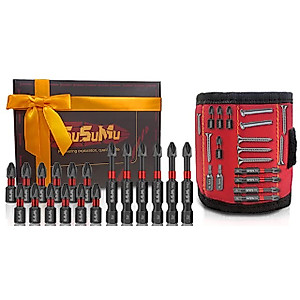 Gifts for Dad Men,Magnetic Wristband Unique Tool Gift for Men Stocking Stuffers, 1inch Phillips Bits #2 Impact With Tool Belt for Holding Screws Nails Drill Bits,Magnetic Wrist Band Father Women
