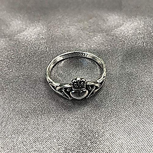925 Sterling Silver Celtic Knot Friendship and Love Heart Irish Claddagh Ring for Women Size 6