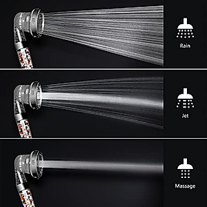 FATCAMEL Shower Head Filter for Hard Water,Shower Head High Pressure Water Saving Shower Head Handheld 3 Modes for a Novel Skin SPA Experience