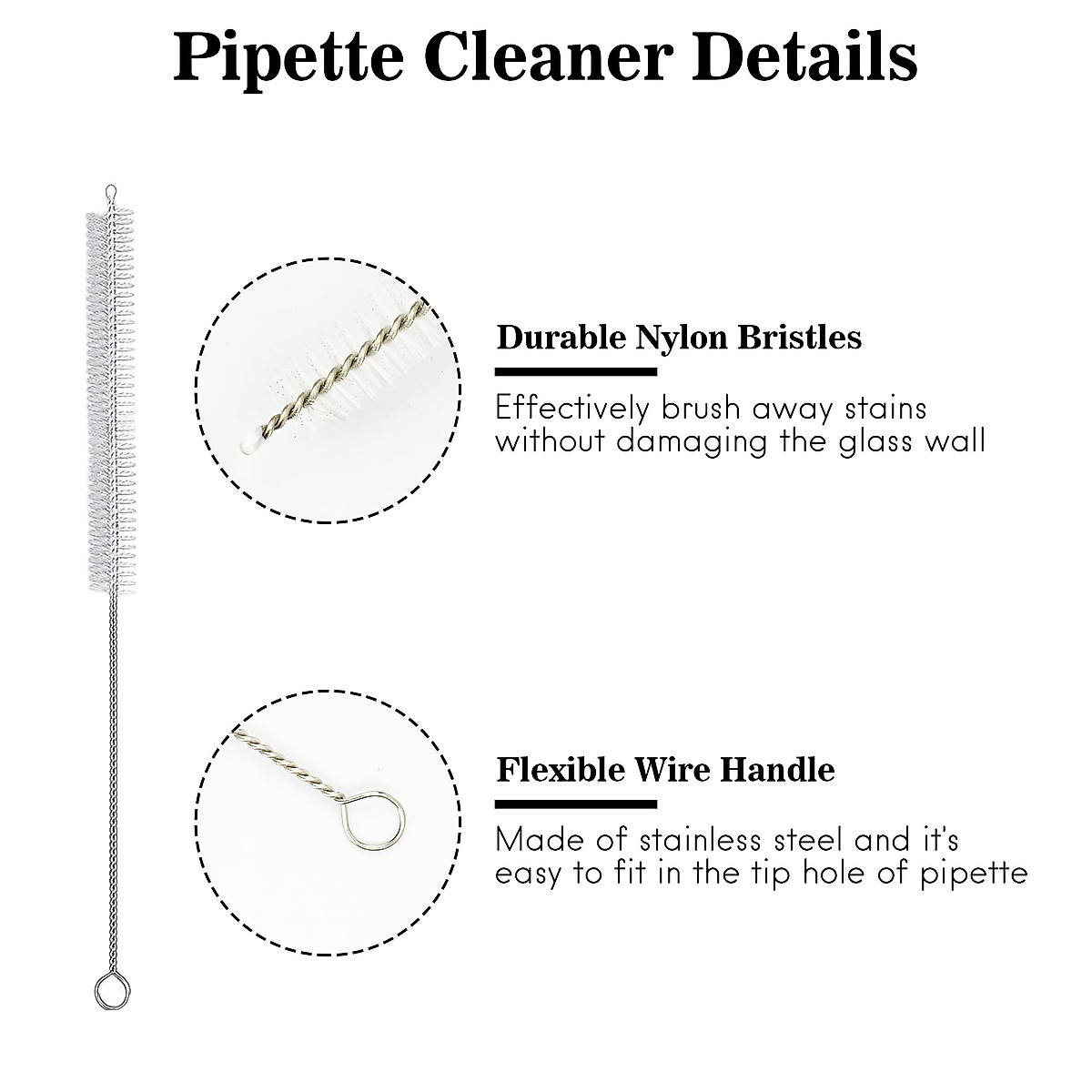 3Pcs Glass Pipettes Dropper, 10ml Graduated Liquid Dropper with 2 Stirring Rod, Rubber Bulb and Cleaning Brush, Transfer Pipettes for Essential Oil