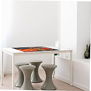 HEMOTON 12 pcs and Orange Pumpkin Party Tablemats Decoration Cloth Mats Decor Pattern Room Nights Dining Home Supplies Pads Mat- Inch X Place for Sunflower Mat Placemats