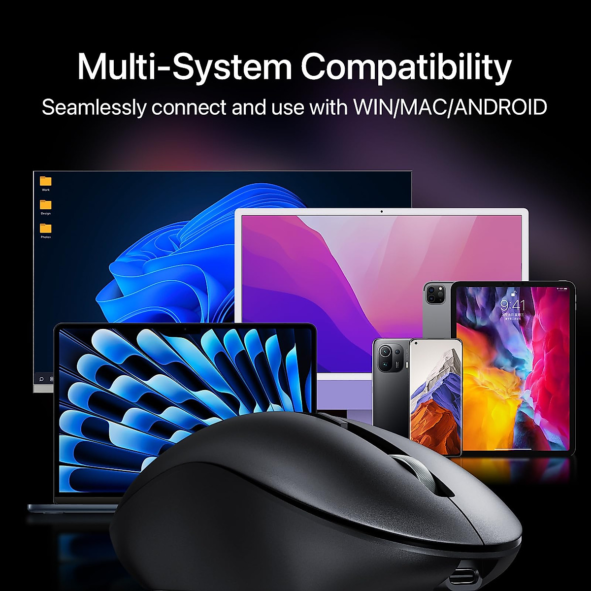 Soonjet Compatible with MacBook Air 13 inch Case & Black Wireless Mouse