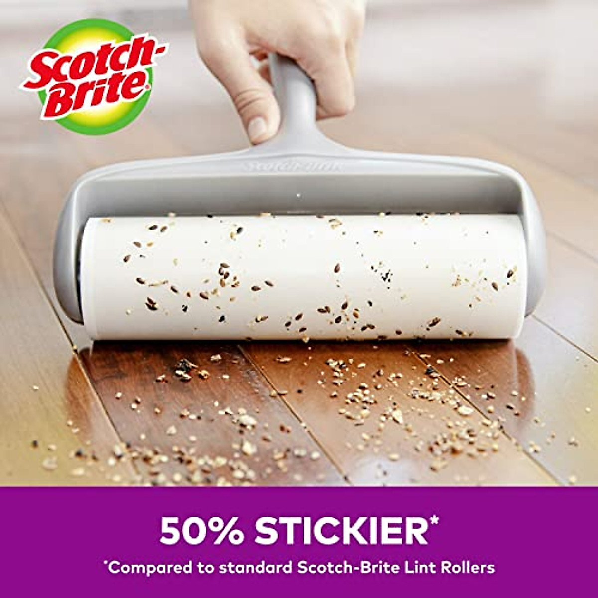 Scotch-Brite Pet Extra Sticky Large Surface Roller, Designed for Pet Hair (60 Sheets) + Scotch-Brite 50% Stickier Large Surface Roller Refill, 60 Sheets (Pack of 4), 240 Sheets Total