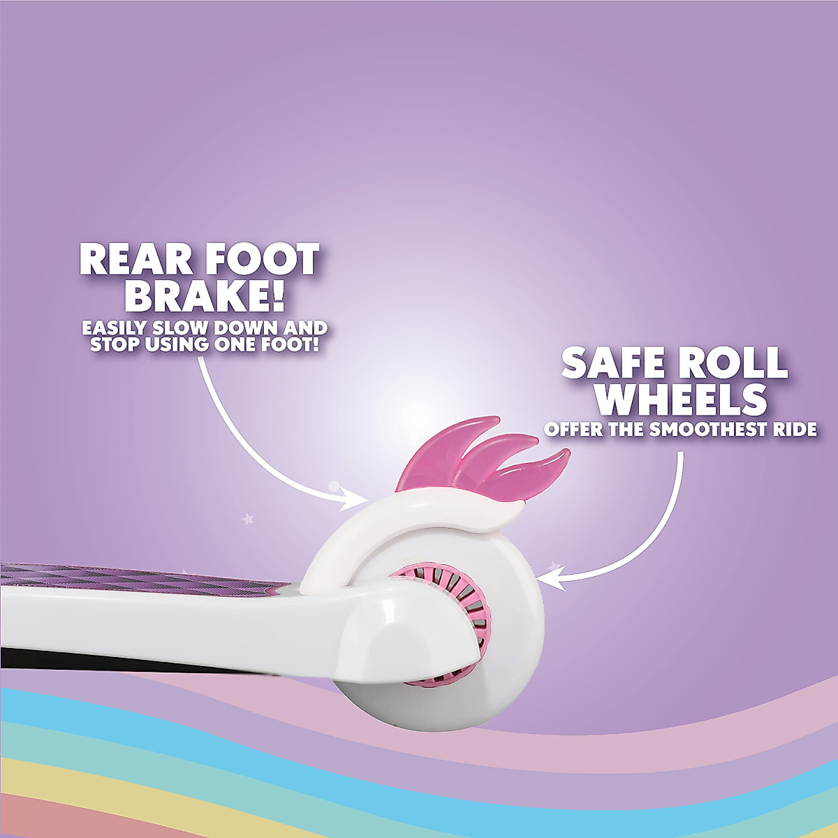 Self Balancing Kick Scooter Toddler Scooter & Kids Scooter, Extra Wide Deck, 3 Wheel Platform, Foot Activated Brake, 75 lbs Limit, Kids & Toddlers Girls or Boys, for Ages 3 and Up