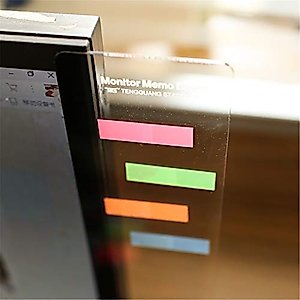 MINSA Fashion Multifunction Utility Acrylic Transparent Computer Monitors Side Panel/Memo Pads/Message Boards/Sticky Boards for Computer Screen, 1 Set (Left & Right) (Transparent)