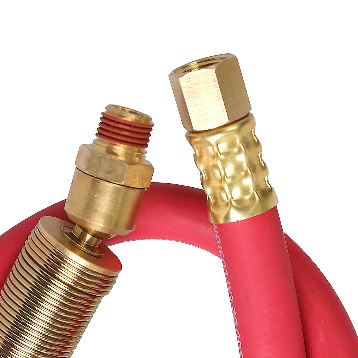 WYNNsky Rubber Lead-in Air Hose, 3/8" X 30" (1/4 in. MNPT Ball Swivel x 1/4 in. FNPT Ends), 300 PSI, Red Heavy Duty Air Compressor Lead- in Hose