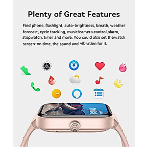 RERE ASW2-Pro Smart Watch (Answer/Make Call), Alexa Built-in, 1.8“ Fitness Tracker with 100 Sport Modes, Heart Rate, Blood Oxygen, Sleep Monitor, Fit for Android and iPhone, IP68 Waterproof, (Pink)