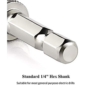 QWORK VIX Bits Self Centering Clic Change Door Hinge Drill Bit Set High-Speed Steel, 5/64", 7/64", 9/64", 11/65", 5mm, 13/64", 1/4"(Black)