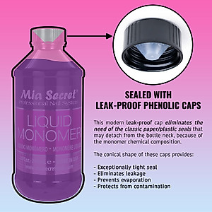 4 oz Mia Secret Liquid EMA Monomer - Professional Nail Liquid for Acrylic Powder