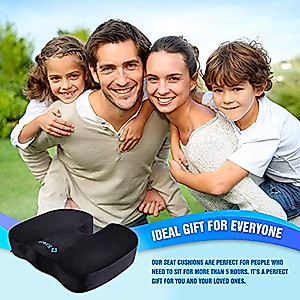 K KNODEL Seat Cushion, Seat Cushion for Office Chair, Non-Slip Office Chair Cushion, Perfect for Back, Coccyx & Tailbone Pain Relief (Black)