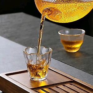 Sizikato 6pcs Frosted Glass Small Wine Cup, 50ml Tea Cup Sake Cup