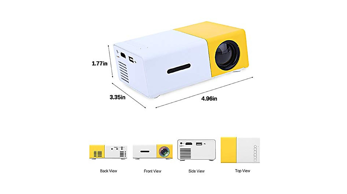 Mini LED LCD Projector - HD Home Media, 20-60" Display