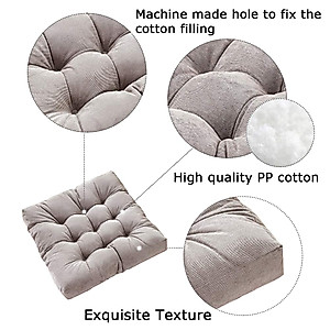 Tiita Outdoor Chair Cushions 22" x 22" Square Seat Pillows Set of 2 Throw Floor Pads for Patio Garden Furniture Chairs Office Livinh Room, Grey