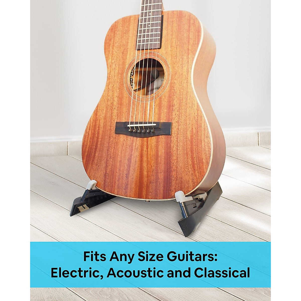 Journey Instruments Collapsible Guitar Stand – JTZJ002 Lightweight Stand for Guitars – Folding ABS Guitar Stand Fitting Any Size Guitars