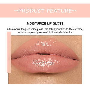 BANGFENG 6PCS Lip Oil Light Lipgloss Set, Moisturizing Hydrating Lip Glow Oil Lip Gloss Kit High Shine Lip Plumping Glass Finish Lip Gloss Liquid Lipstick for Women (Set B)