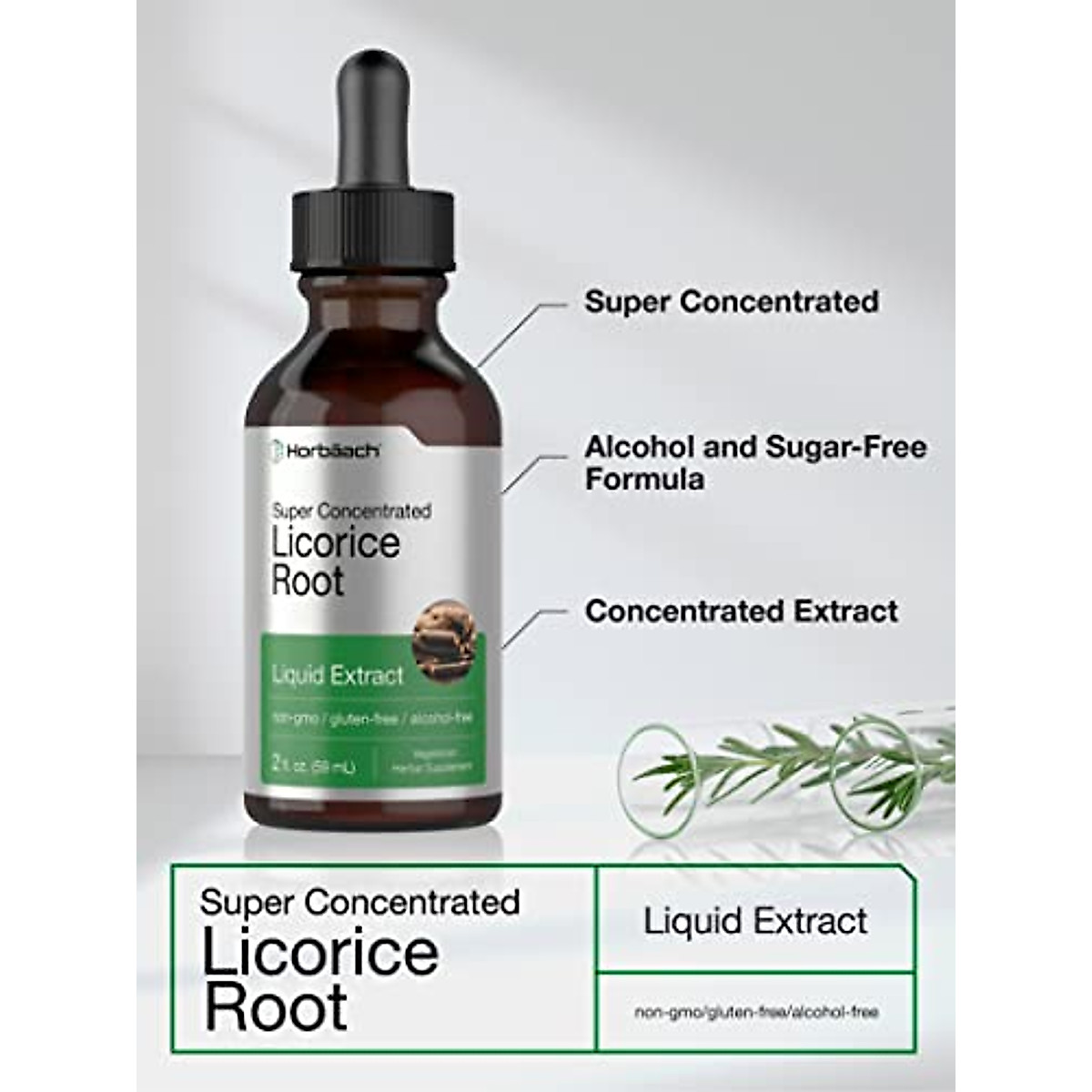 Licorice Root Extract | 2 oz | Alcohol Free | Vegetarian, Non-GMO, Gluten Free Liquid Tincture | by Horbaach