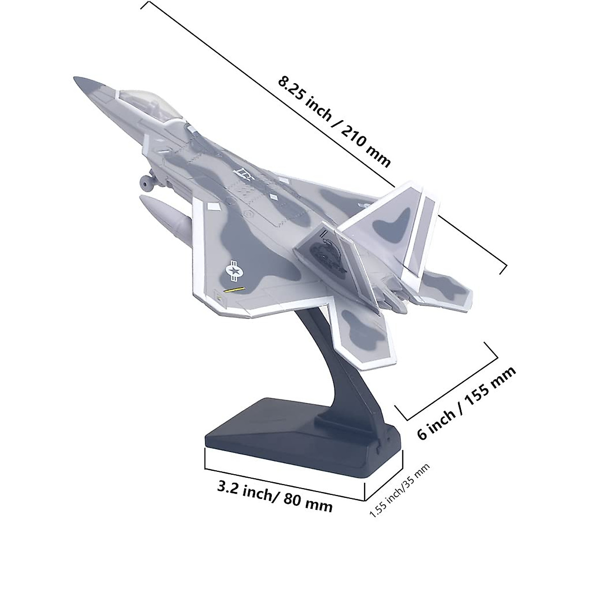 Ailejia Diecast F 22 Fighting Falcon Airplane Model Military Plane Pull Back with Lights and Sounds Fighter Jet Toys for Boys