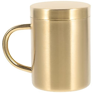VILLCASE Insulated Coffee Mug with Lid, 300ml Stainless Steel Coffee Cup with Handle, Double Wall Vacuum Insulated Travel Mug Coffee Cup, Travel Tumbler Cup