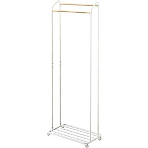 YAMAZAKI home Tower Rolling Garment Rack WH Space saving One Size White