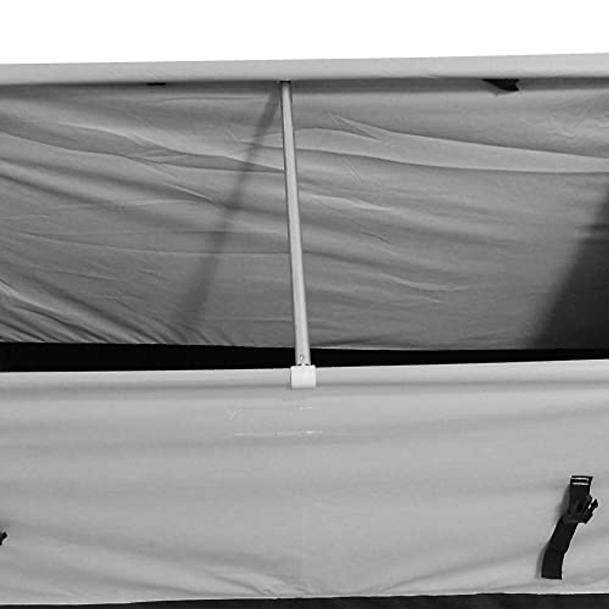 Domain Shelters Deck Box 117 Gallon 4' x 2' x 2' Outdoor Patio Backyard Garden Storage Container with Removable Weather Bars, Gray/Black