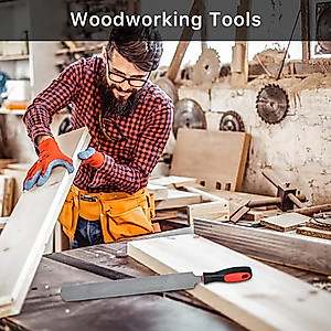 Elesunory Horseshoe File 14 Inches, Horse Rasp and File with Handle for Horse Hoofs, Hoof Trimming Tool for Repairing Horse Goat Pig Hooves