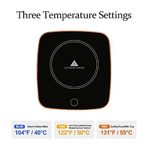 Coffee Cup Warmer, 3 Temperature Setting Electric Coffee Cup Warmer for Desk (No Cup) - Ideal Coffee Gifts Accessories Keep Beverages Mug Warmer (Wood Grain)