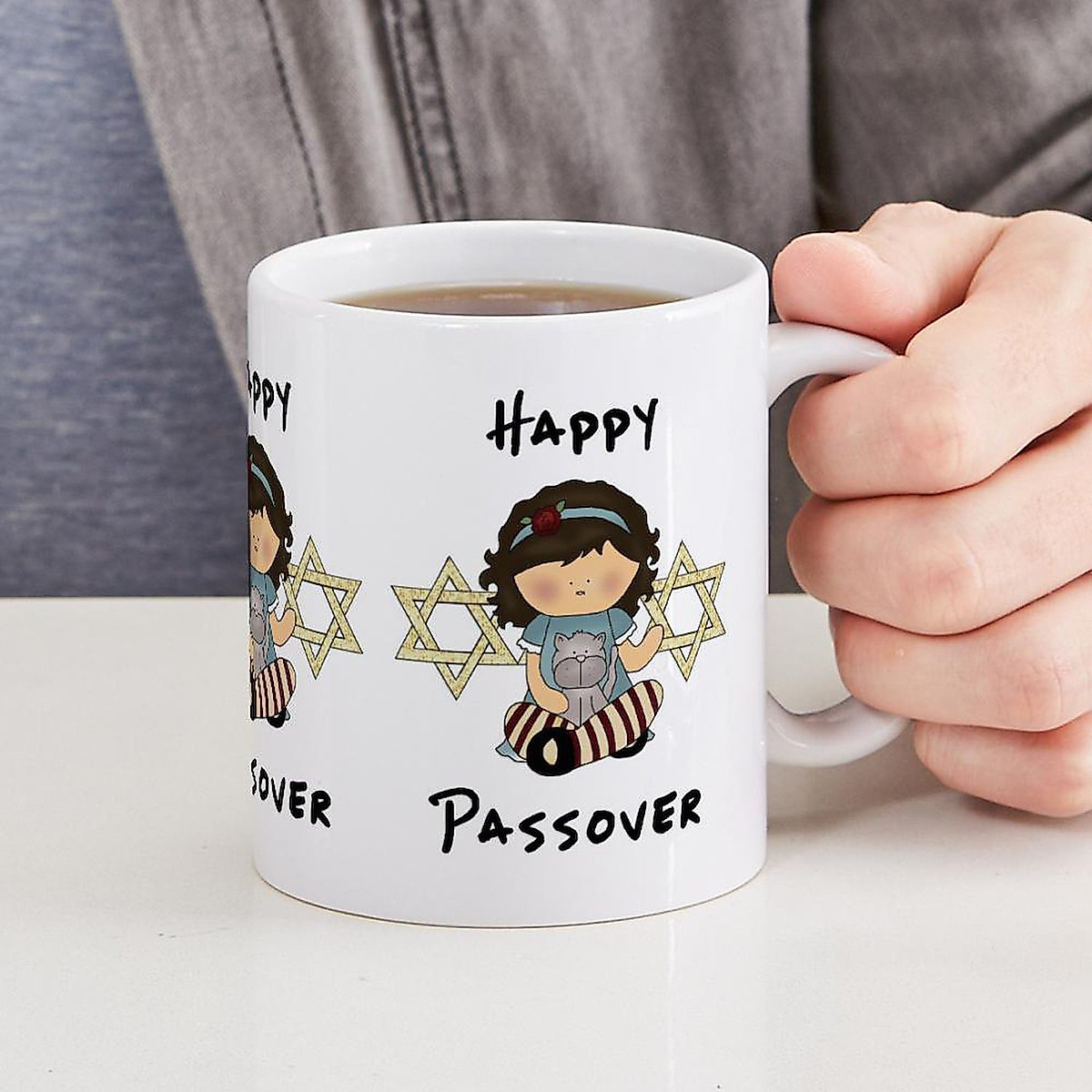 CafePress Happy Passover Girl Mug Ceramic Coffee Mug, Tea Cup 11 oz