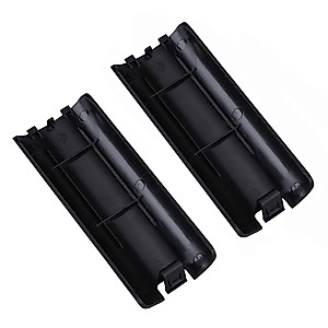 Trenro Wii Remote Controller Battery Cover, 2 Pack Back Cover Replacement for Nintendo Wii/Wii U Remote -Black