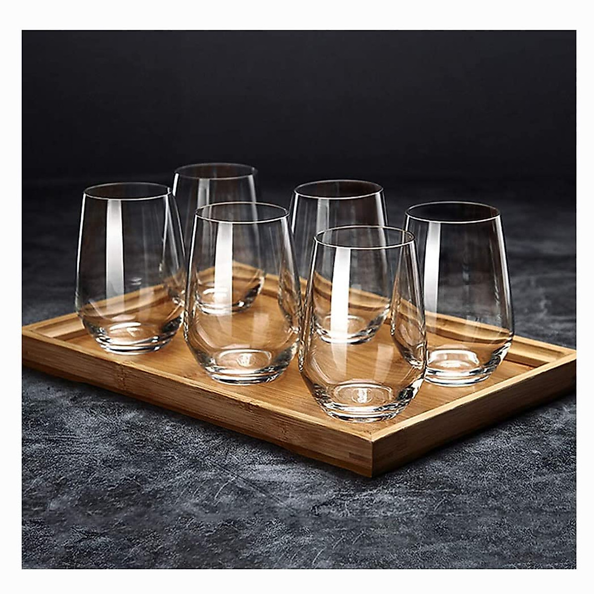 Ecentaur Water Glasses Set of 6 Highball Drink Glasses Juice Glasses Base Glassware for Wine Beer Whiskey Cocktails Beverage Drinking Tall Tumbler