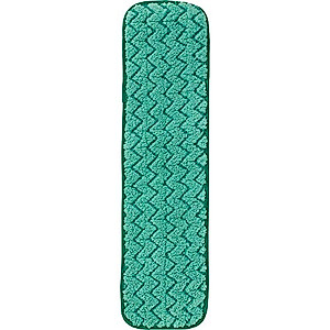 Rubbermaid Commercial Products HYGEN Microfiber Dust Mop Pad, 18-Inch, Green, Looped End for Dirt Collection, Heavy-Duty Cleaning for Hardwood/Tile/Laminated Floors in Kitchen/Lobby/Office