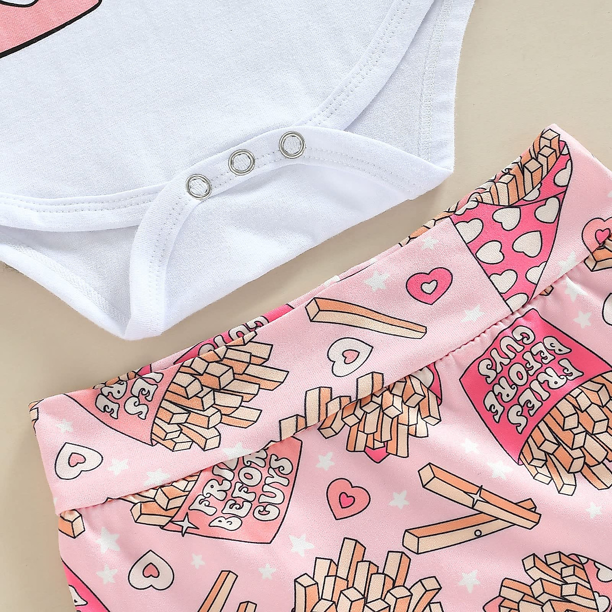 BeQeuewll Newborn Baby Girl Valentines Day Outfit Sweet Heart Letter Print Short Sleeve T-Shirt Romper Elastic Shorts Headband 3Pcs Summer Clothes (Sweat Hears Club-Pink, 18-24 Months)