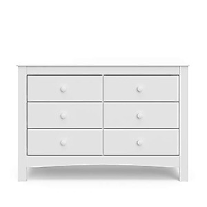 Graco Noah 6 Drawer Double Dresser (White) - GREENGUARD Gold Certified, 6 Drawer Double Dresser for Kids Bedroom or Nursery, Bedroom Furniture Dresser, Universal Design for Nursery and Kids Bedroom