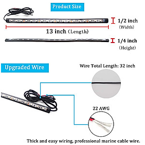 Boaton Marine Boat Navigation Lights, Night Fishing No Drilling Install Bow Lights Running For Pontoon Bass Jon Jet Ski Kayak