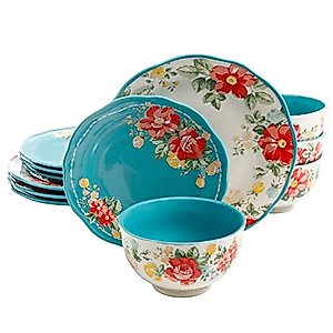 The Pioneer Woman Vintage Floral 12-Piece Dinnerware Set