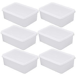 Cabilock Fridge Boxes 6Pcs 0.5L Convenient Food Storage Containers with Lids Daily Use Freezer Boxes Food Meal Prep Containers Lightweight Reusable