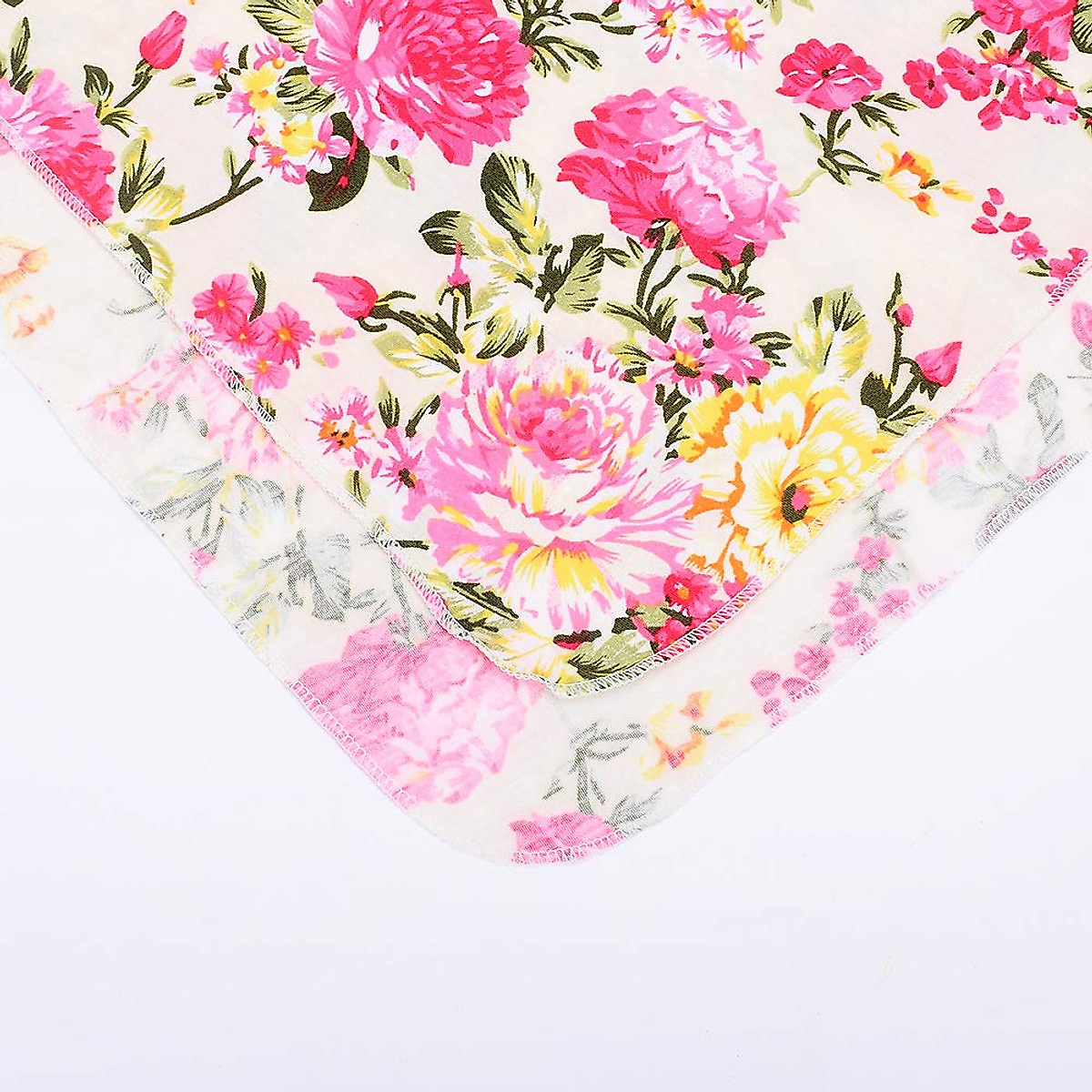 Little Jump 3 Sets Nerborn Receiving Blanket and Headband Set Flower Print Baby Swaddle Wrap Floral Baby Blankets for Girls and Boys.