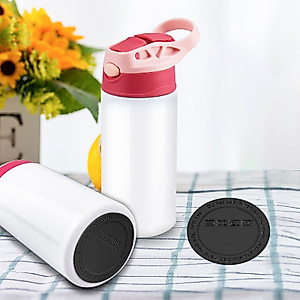 XccMe Rubber bottoms for sublimation tumblers,24 PACK Protective AntiSlip Silicone Bottom with 3M Adhesive for Wine Tumblers,Skinny Tumblers,Mason Jars 12oz/15oz/17oz/20oz/30oz Black (56mm)