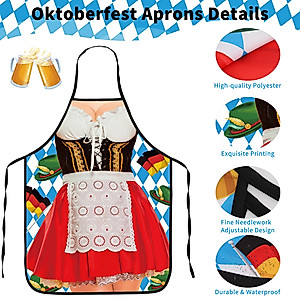Heartome 4 PCS Oktoberfest Costumes, Oktoberfest Women Aprons, Oktoberfest Party Supplies Female German Oktoberfest Dress Novelty Women Outfit Bavarian Fraulein Oktoberfest Party Costume Apron Set