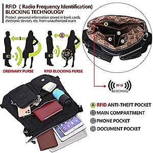 Multipurpose Hobo Purse for Women with Antitheft RFID, Waterproof Nylon Crossbody Bag Shoulder Handbag, Convertible Backpack