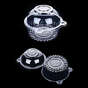 100 Pack Plastic Dome Single Cupcake Carrier Individual Muffin Boxes Holder Cups