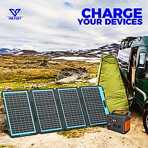 Voltset 160W Portable Solar Panels, Foldable Solar Panel Charger of ETFE 23.5% High Efficiency with Adjustable Kickstand, Waterproof IP68 for Mobile Power Station RV Camping Off Grid