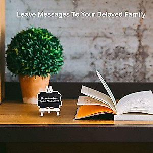 Food Labels for Party Buffet, Wood Mini Chalkboards Signs for Food with Stand, Food Signs for Party Buffet, for Message Board Signs, Place Cards for Weddings, Table Numbers