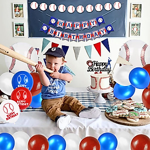 BANBALLON 53 PCS Baseball Party Decorations Baseball Party Supplies Including Happy Birthday Banner Balloons and Baseball cake toppers for Sports Theme Birthday Party and Baseball Theme Party Decor