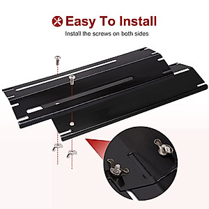 Universal Adjustable Grill Heat Plates/Heat Tents/Burner Covers/Heat Deflectors/BBQ Grill Heat Shields/Grill Cover Plates/Grill Diffuser for Gas Grill, Porcelain Steel Grill Replacement Parts (5-Pack)