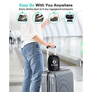 BLABOK Inflatable Foot Rest for Air Travel, Airplane Footrest Adjustable Height Travel Foot Pillow Kids Bed,Portable Foot Rest Pillow for Kids & Adults on Plane,Car,Train,Office (Dark Grey)