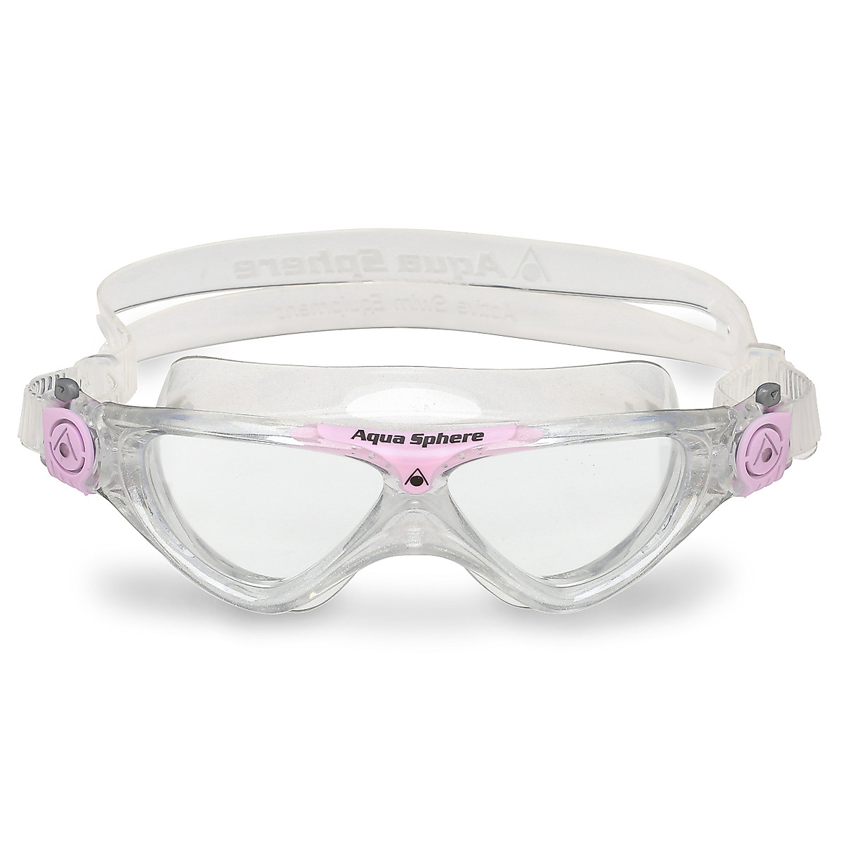 Aqua Sphere Vista Junior Swim Mask with Clear Lens (Glitter/Light Pink). UV Protection Anti-Fog Swim Goggles for Kids